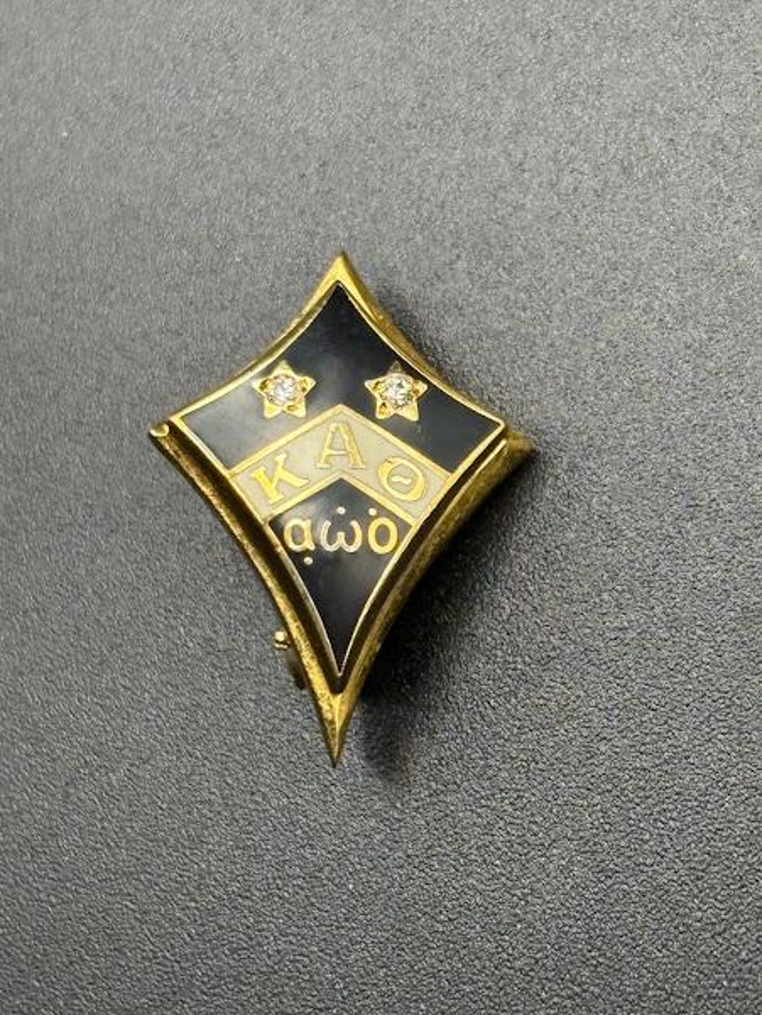 Vintage Kappa Alpha Theta Sorority Pin 10k Gold With Two Diamonds 4 ...