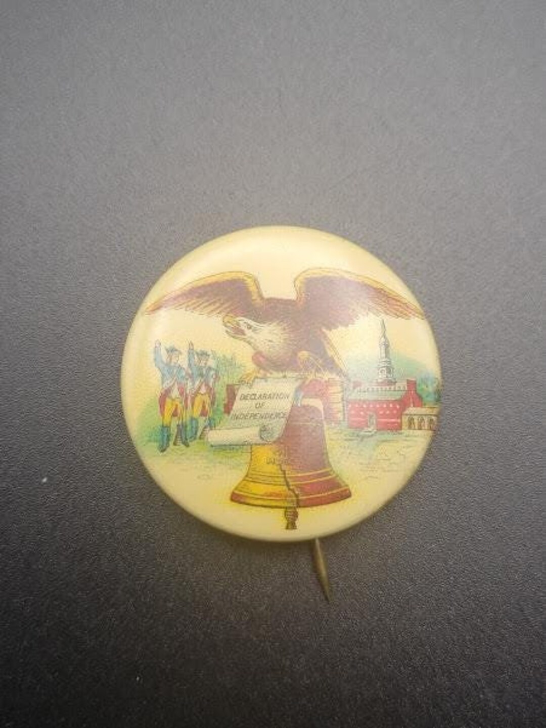 Vintage Declaration of Independence Lapel Pin Celluloid Eagle Pin Back ...