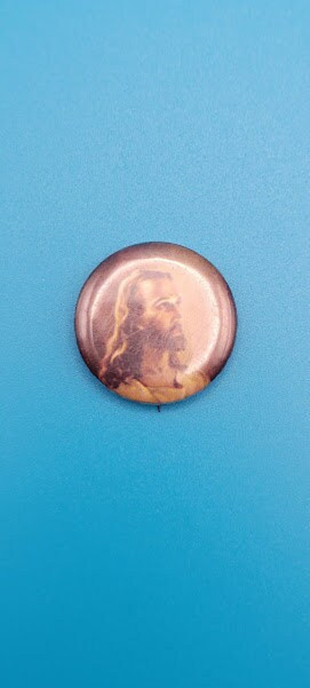 Vintage Jesus Pin Back Button - Etsy