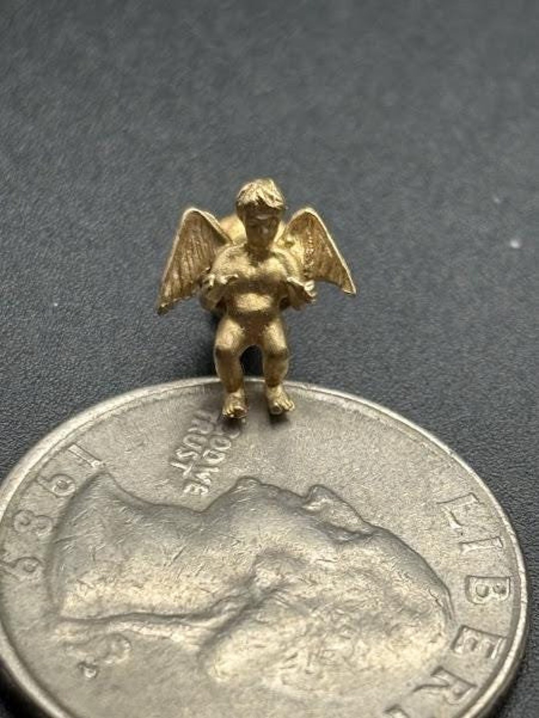 Vintage 14k Gold PBD Peter Brams Design Tiny Guardian Angel Cherub ...