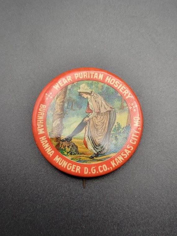 Antique Wear Puritan Hosiery Pin Back Button Circa 19… - Gem