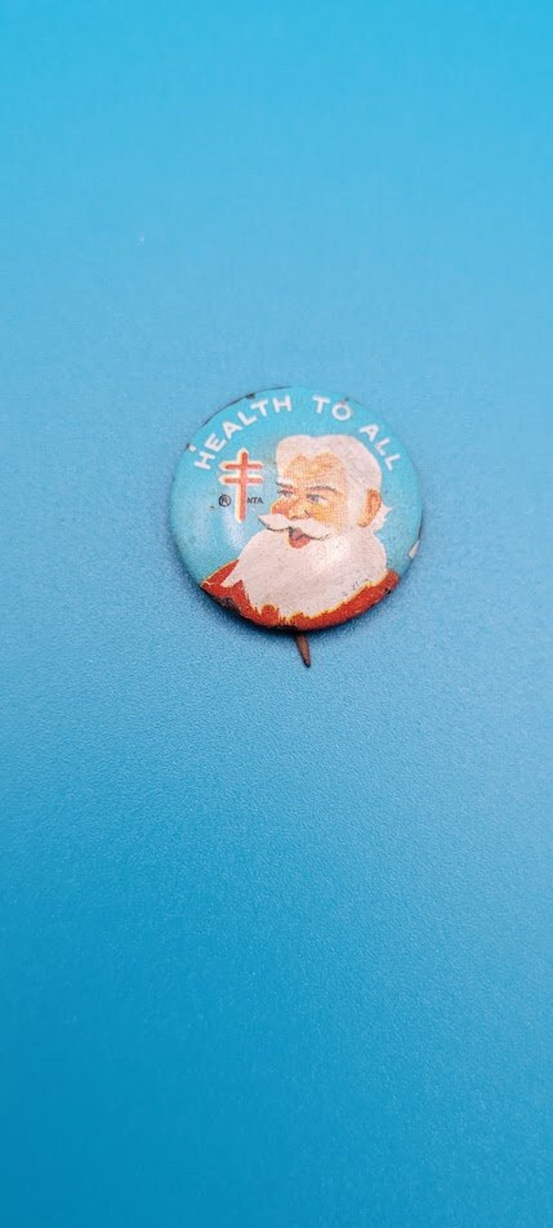 Vintage Santa Claus Health to All Pin Button National Tuberculosis ...