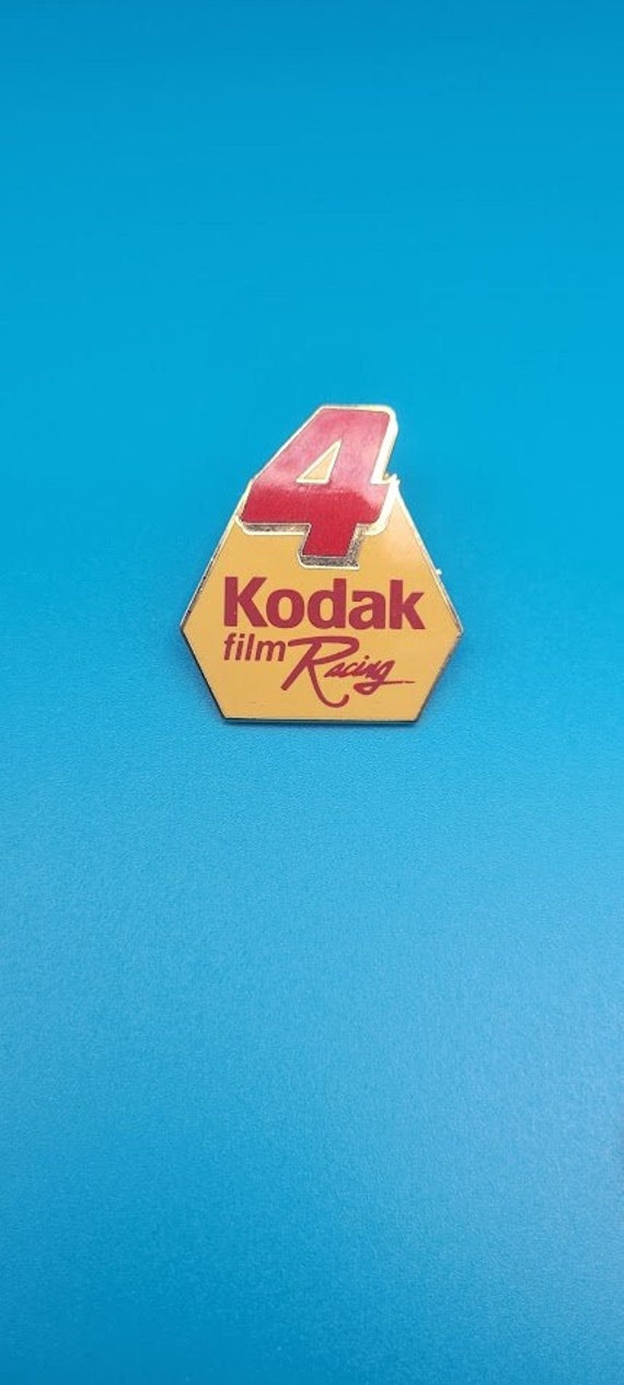 Vintage NASCAR Kodak 4 Car Pin, 1989 NASCAR Pin, Koda… - Gem