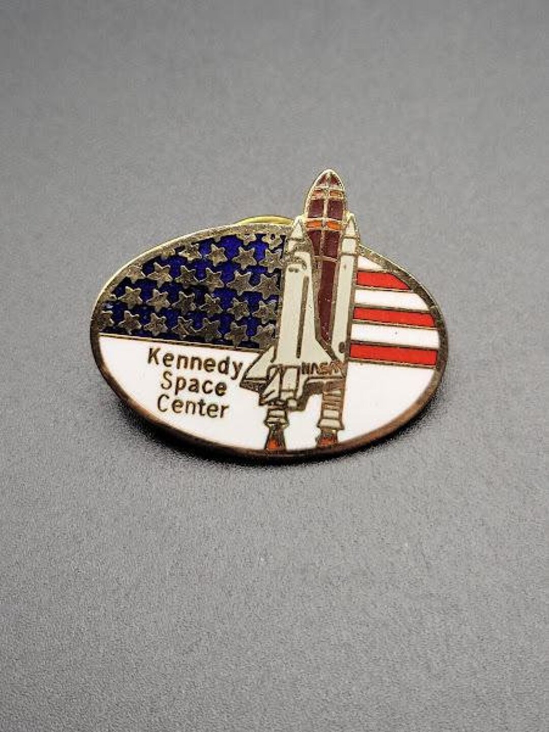 Vintage Kennedy Space Center Lapel Pin American Flag and Shuttle Pin - Etsy
