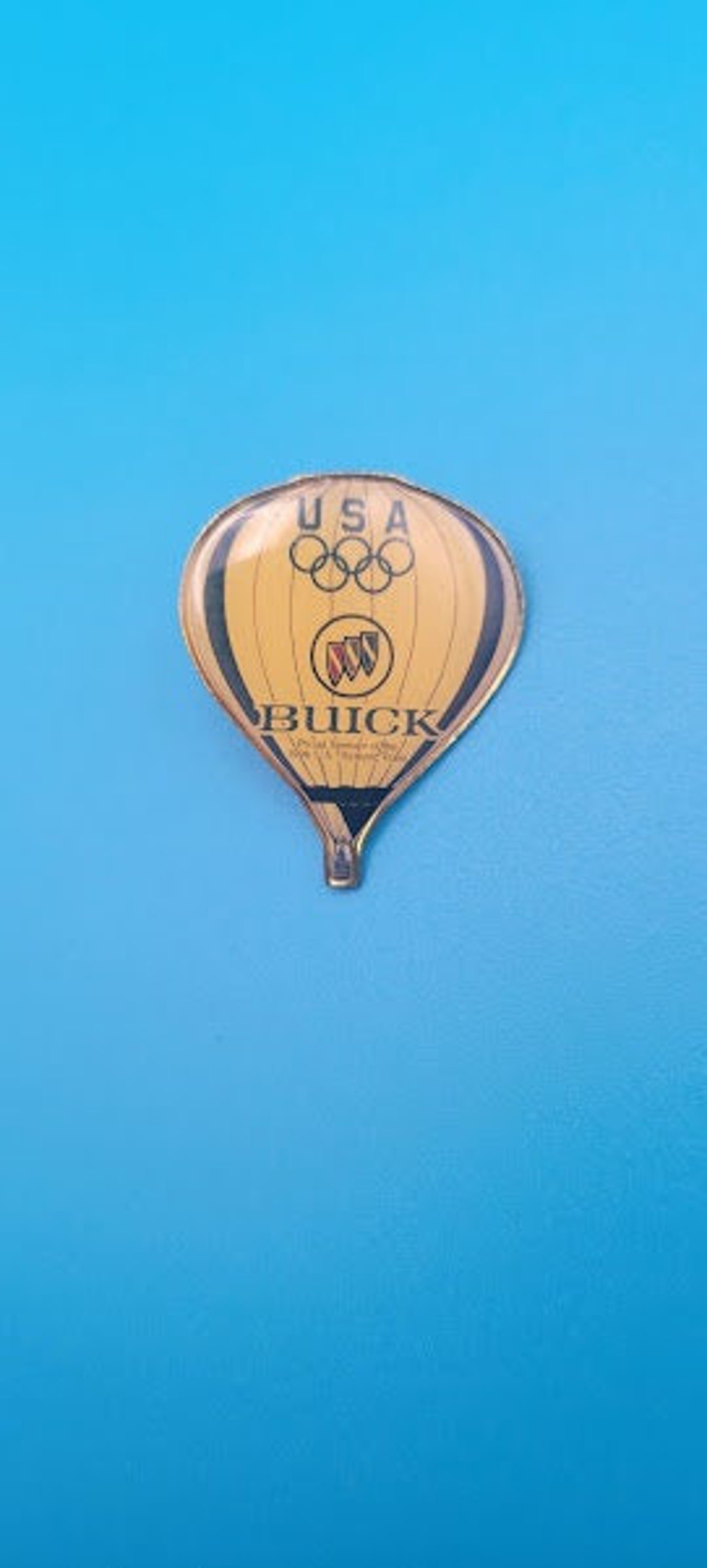 Vintage Buick Olympics Hot Air Balloon Pin White and Blue Lapel Pin - Etsy