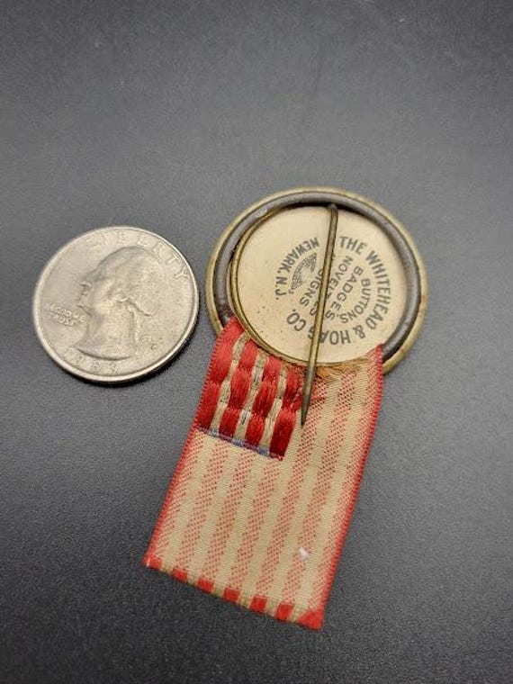 Antique Armistice Day November 11th Pin Back Button w… - Gem