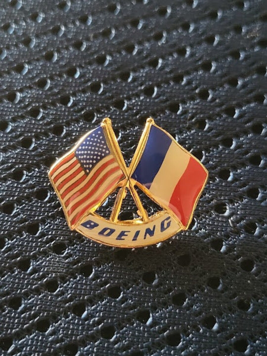 Vintage Boeing Flag Pin Usa/france Lapel Pin - Etsy