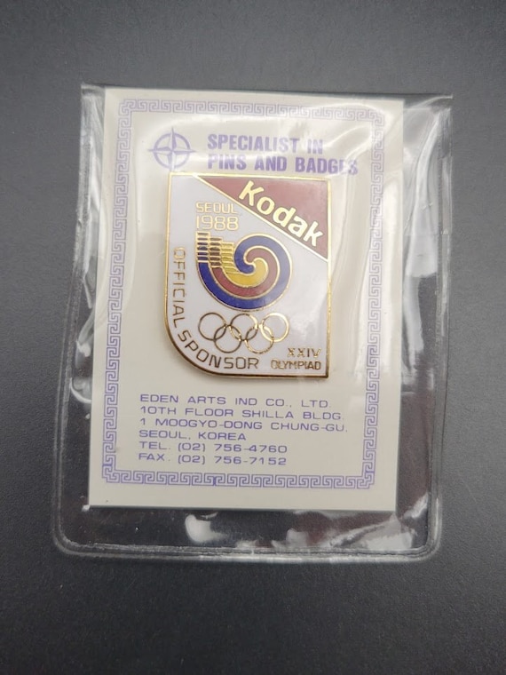 Vintage Kodak Olympic Sponsor Enamel Pin Seoul, South… - Gem