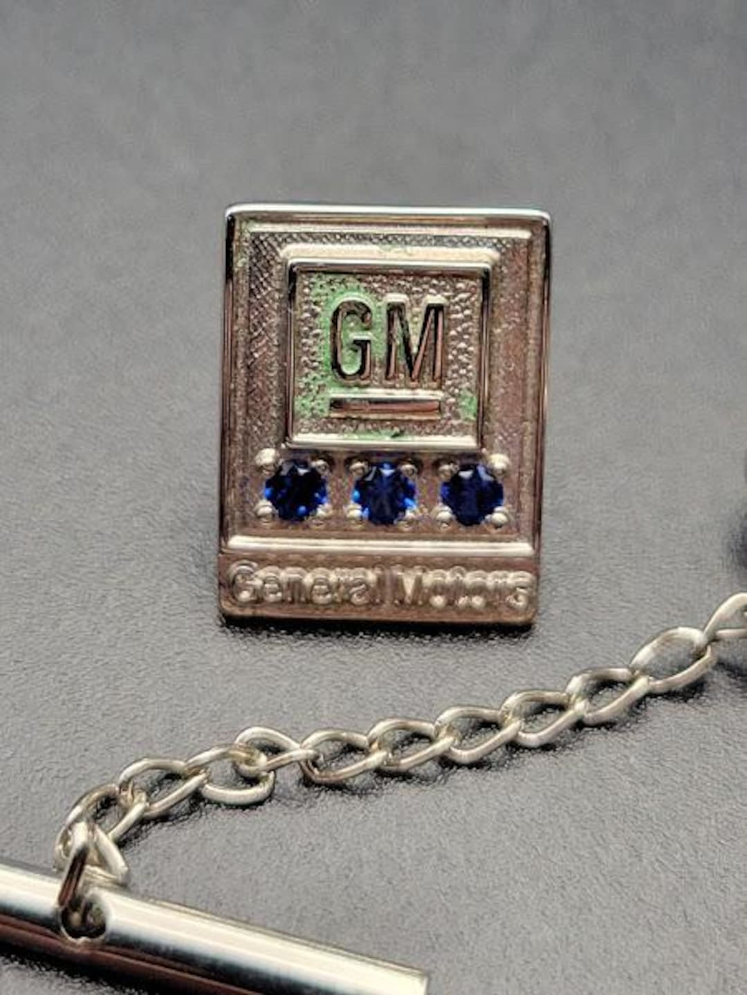 Vintage General Motors Blue Sapphire Service Award Pin 1/10 10k Gold ...