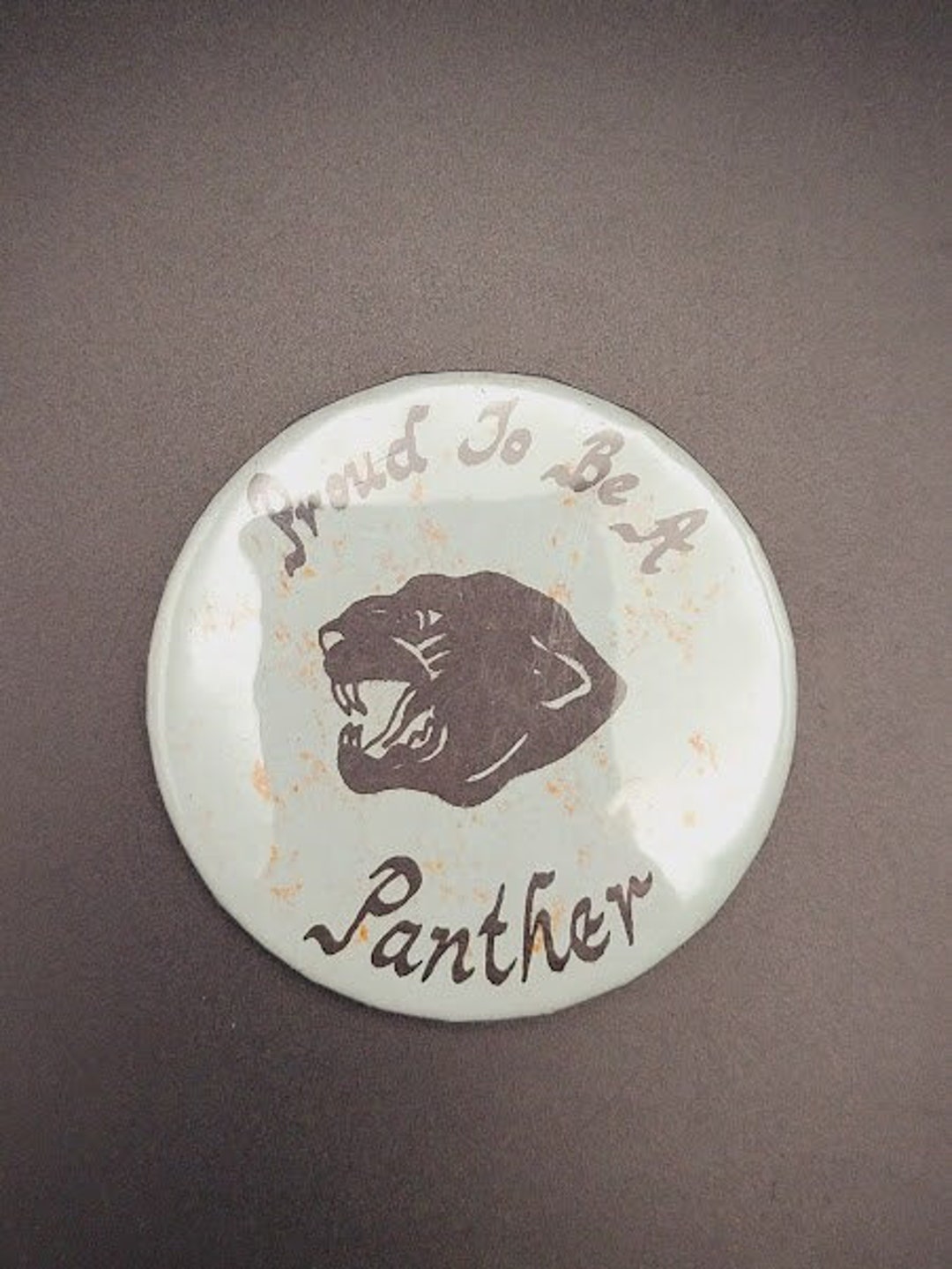 Vintage Black Panther Party Pin Button Proud to Be a Panther White and ...