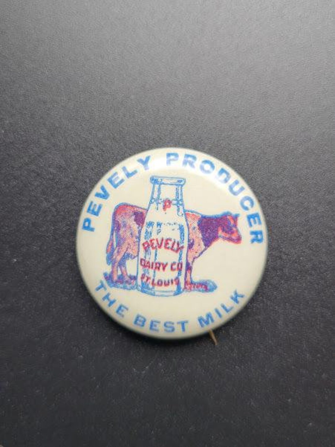 Vintage Peverly Producer Pin Back Button the Best Milk Peverly Dairy Co ...