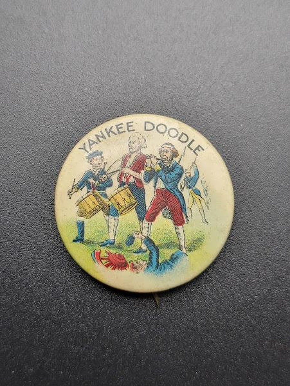 Vintage Yankee Doodle Pin Back Button Celluloid Lapel Pin - Etsy