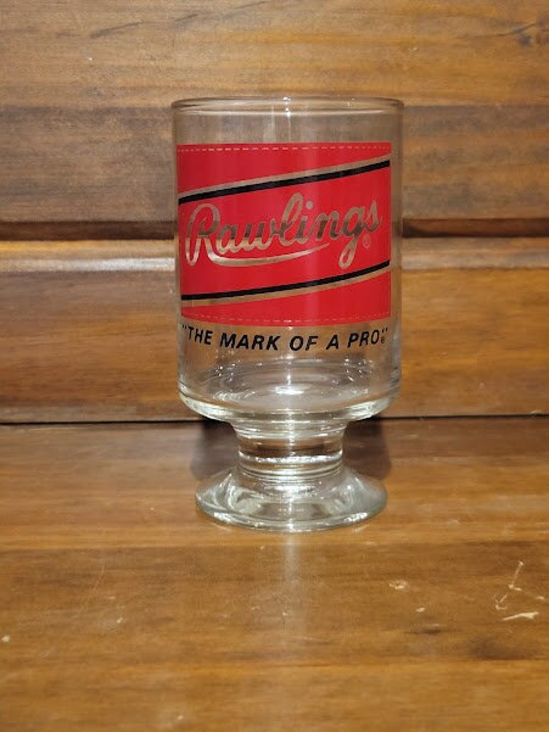 Vintage Rawlings Baseball "the Mark of a Pro" Glass Cup Red - Etsy