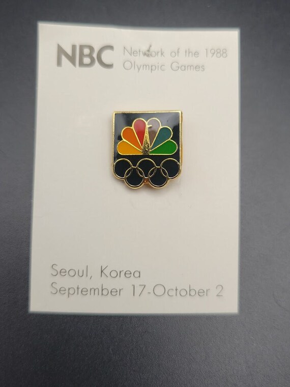 Vintage NBC Network Olympic Games Enamel Pin 1988 Seo… - Gem