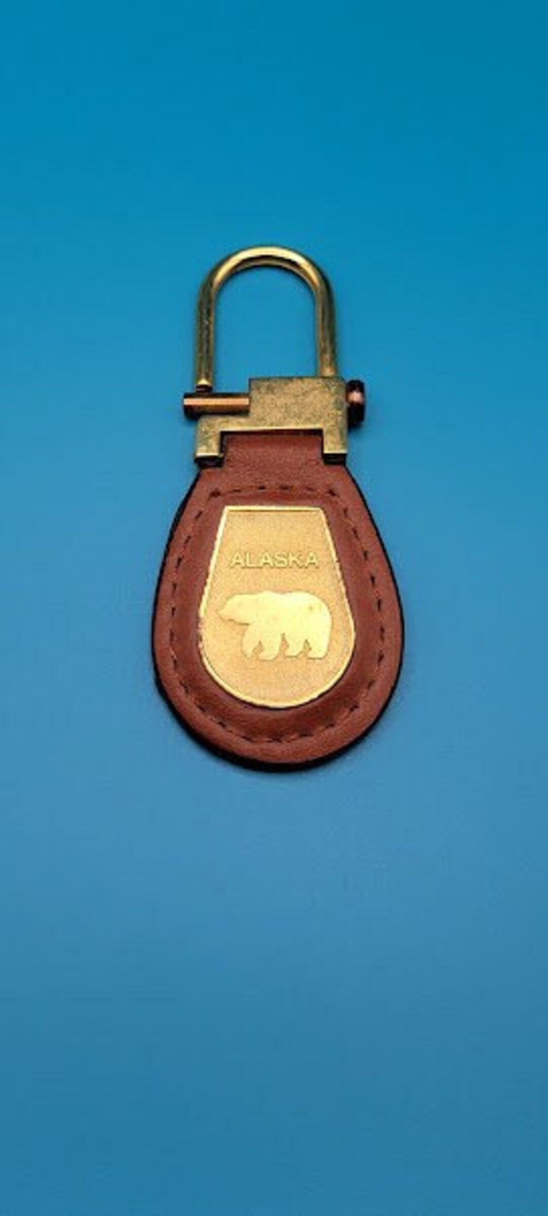 Vintage Alaska Leather Key Chain With Bear - Etsy