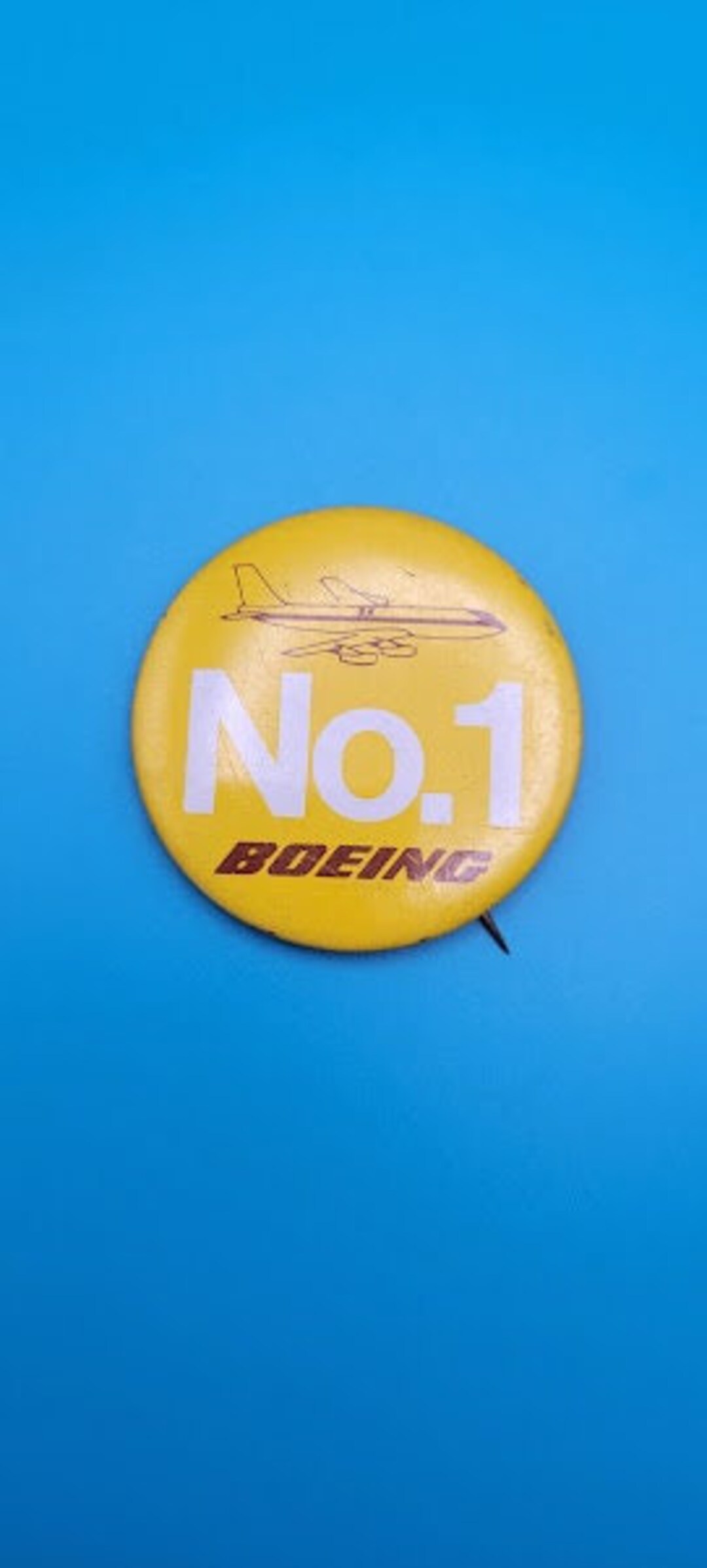 Vintage Boeing Pinback Button Boeing No. 1 Yellow Pin - Etsy