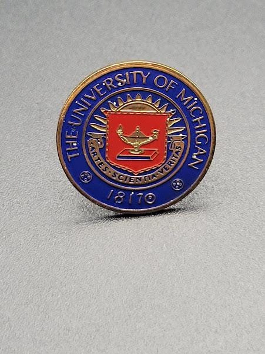 Vintage University of Michigan Lapel Pin U of M Seal Pin Back Artes ...