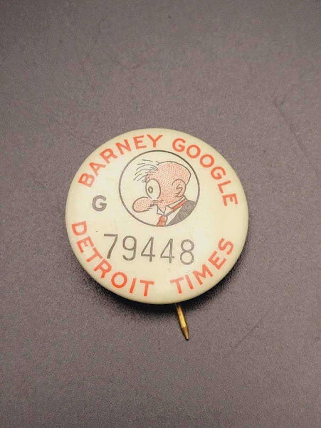 Vintage Barney Google Pin Button Detroit Times 1930s Comic Lapel Pin - Etsy