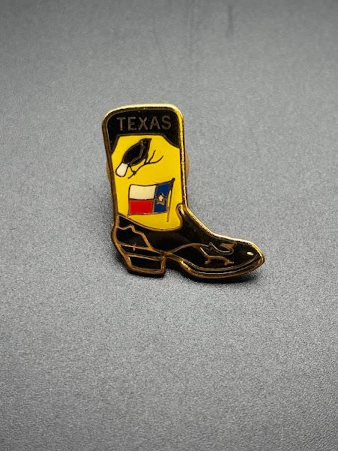 Vintage Texas State Pin Cowboy Boot Lapel Pin Lone Star - Etsy