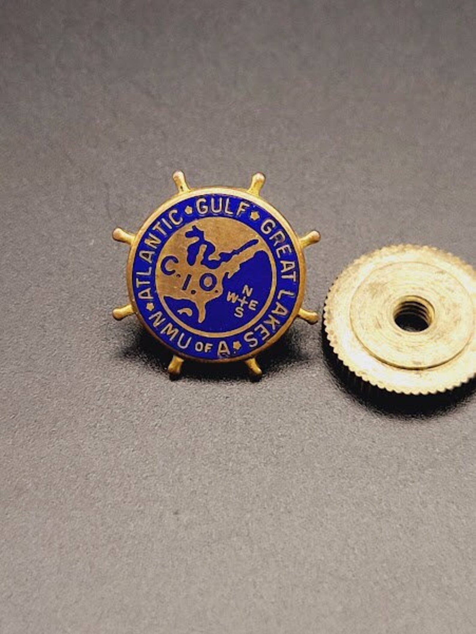 Vintage CIO Lapel Pin Atlantic, Gulf, Great Lakes NMU of A Pin Congress ...