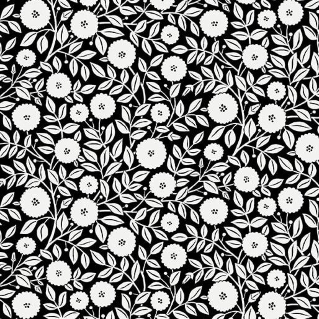 Black, White and Bloom Pamela Black/white Yardage by Wolff Paper for ...