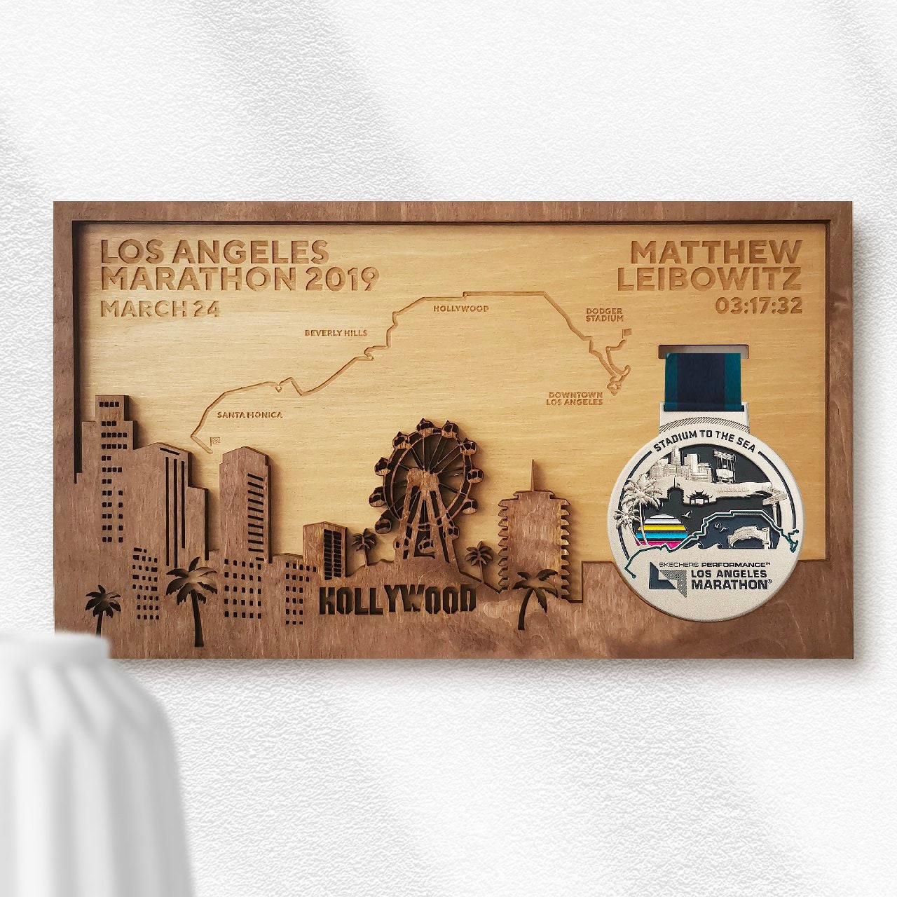 Los Angeles Marathon Finisher Medal Holder With Full Personalization ...