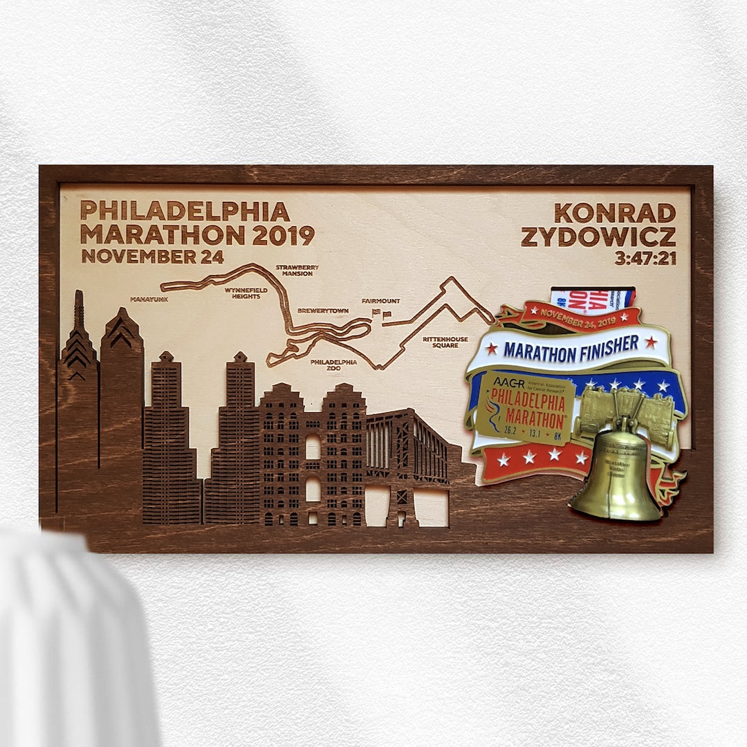 Philadelphia Marathon Finisher Medal Holder With Full Personalization ...