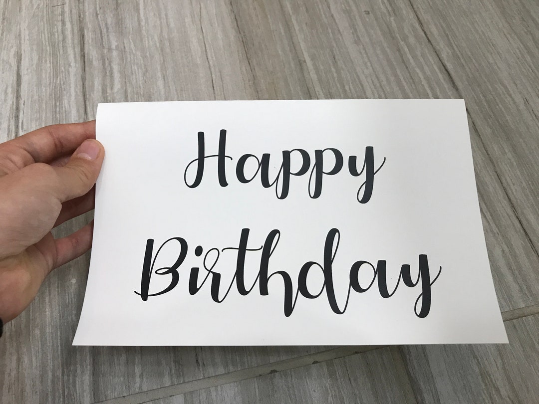 Printable Happy Birthday Calligraphy Card - Etsy