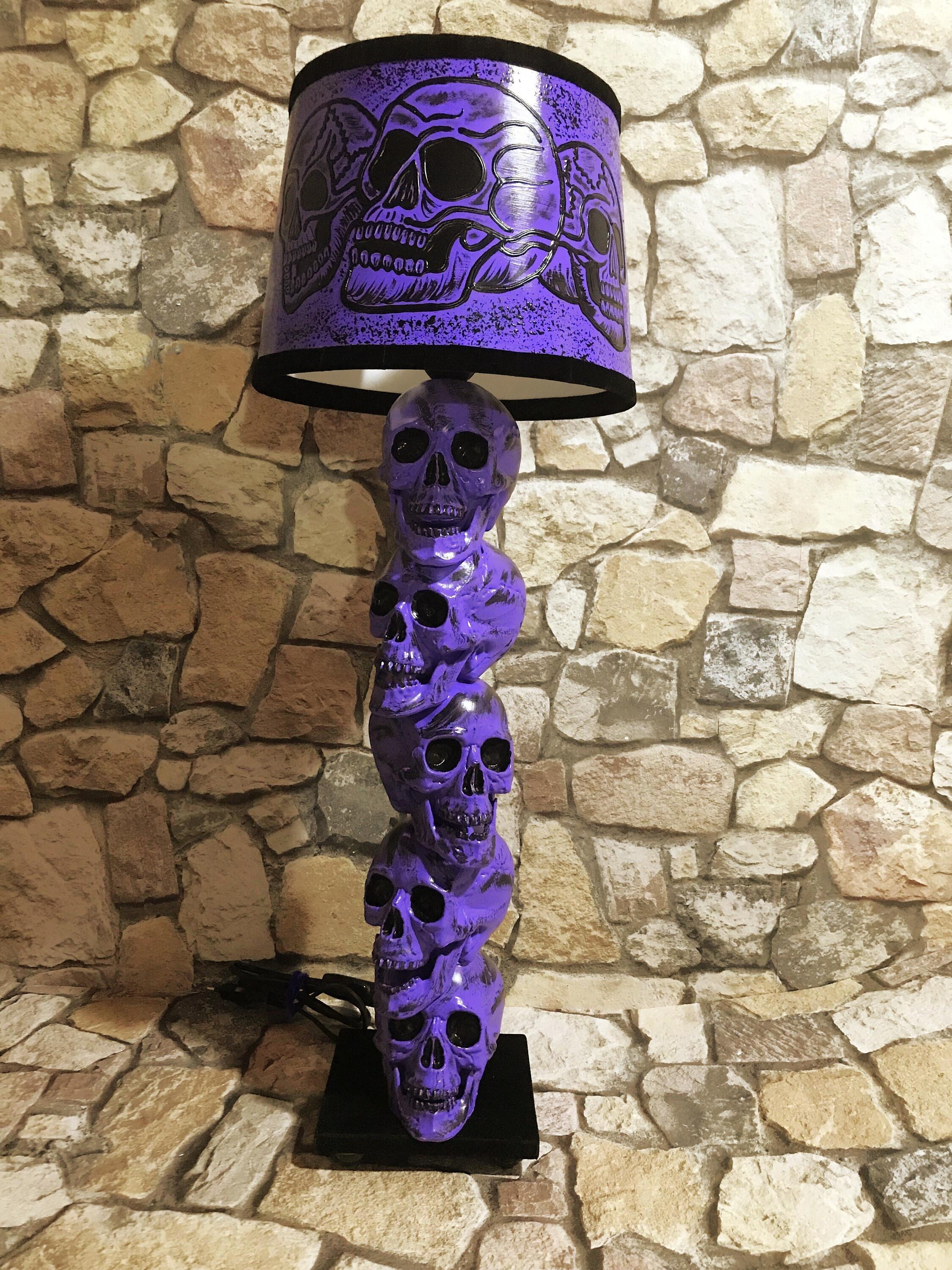 Table/floor Lamp With Skulls and Velvet, Scary Beautiful, Completely ...