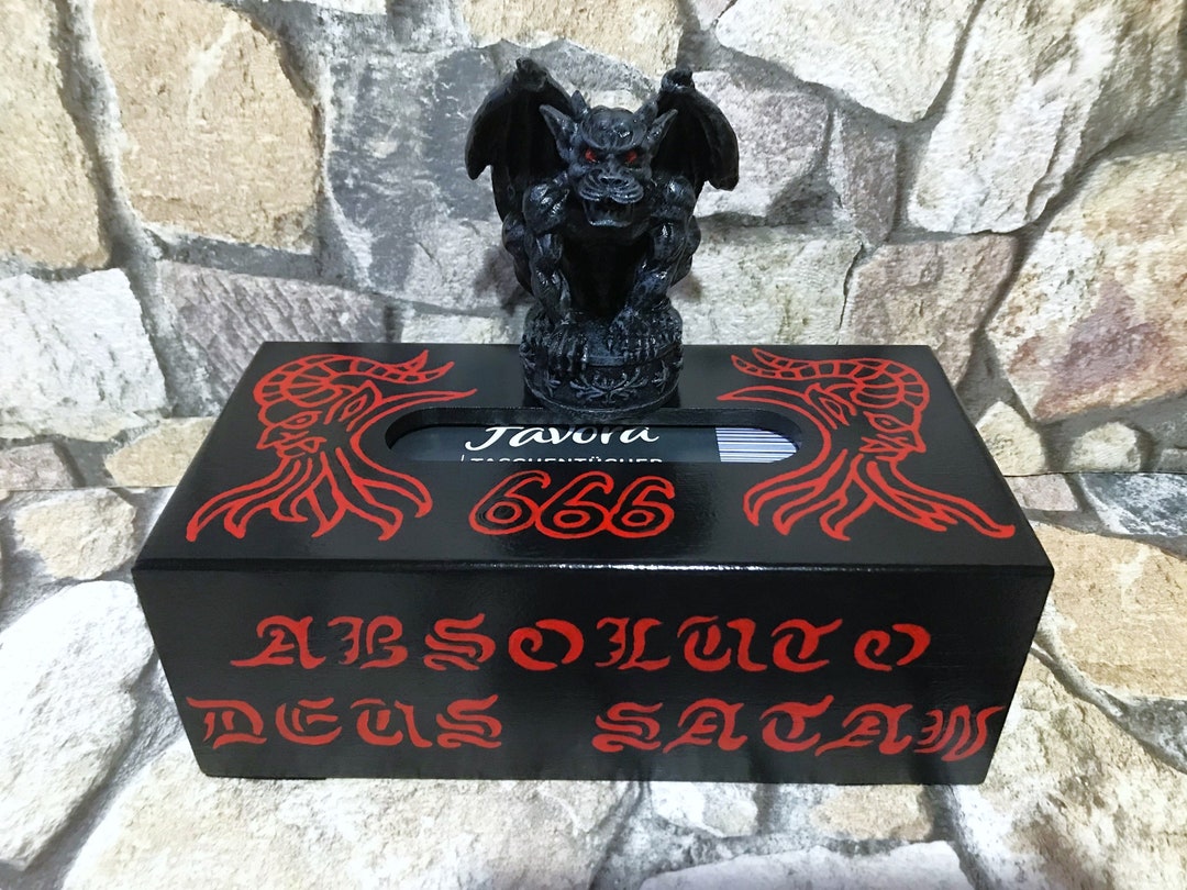 Wooden Tissue Box in a Satanic Design, a Very Popular Gift and an ...
