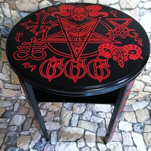 Vintage Wooden Side Table, a Hand-painted Piece of Furniture With ...