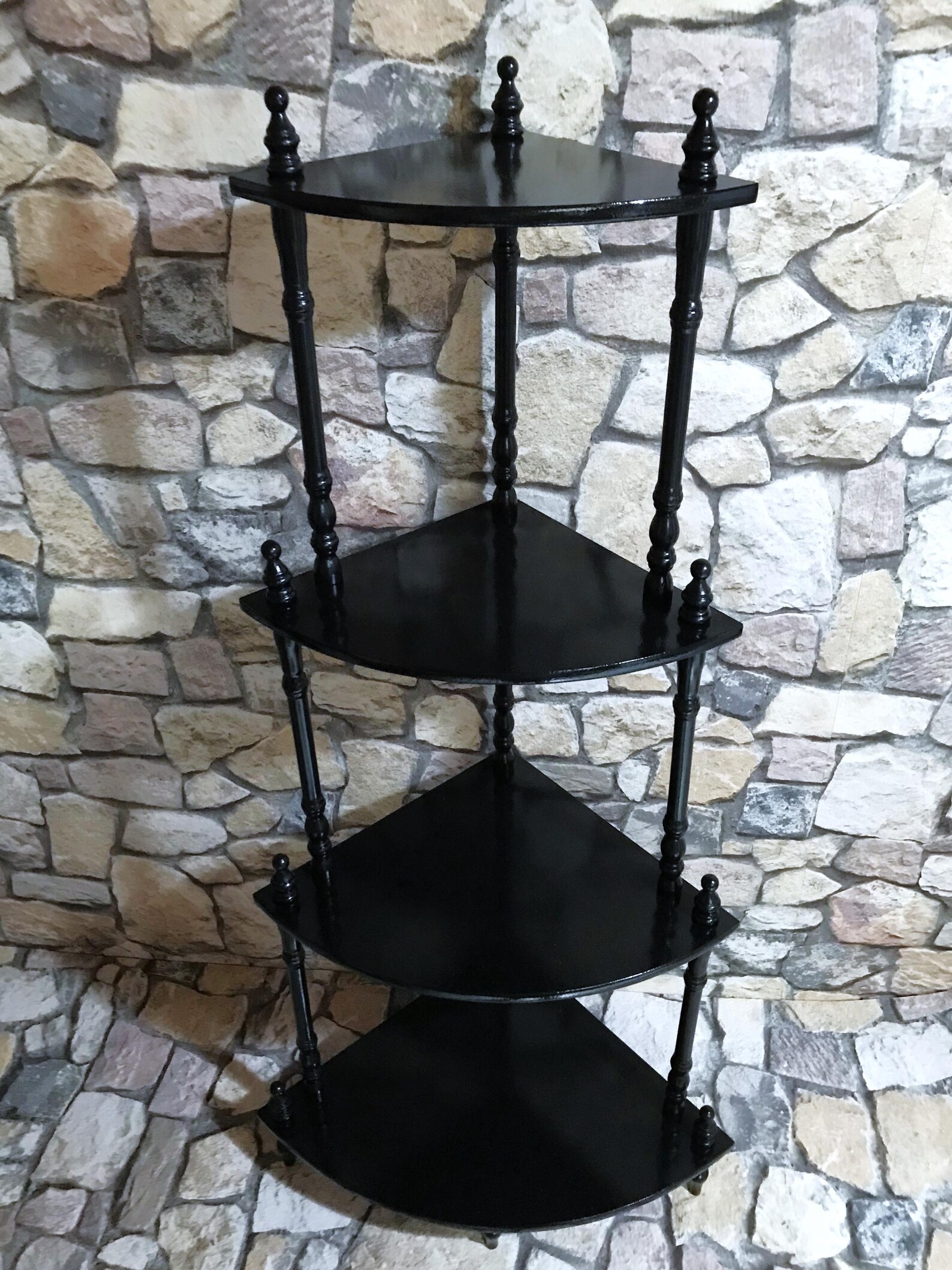 Big Wooden Corner Shelf, a Vintage Piece of Furniture in a New, Elegant ...