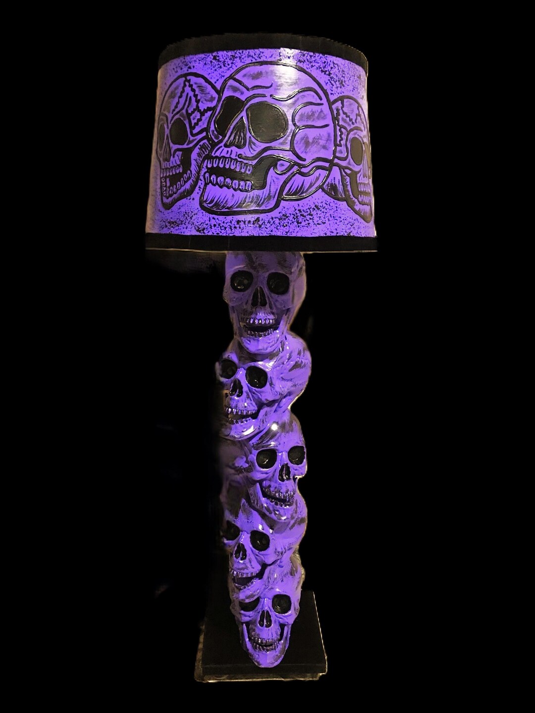 Table/floor Lamp With Skulls and Velvet, Scary Beautiful, Completely ...