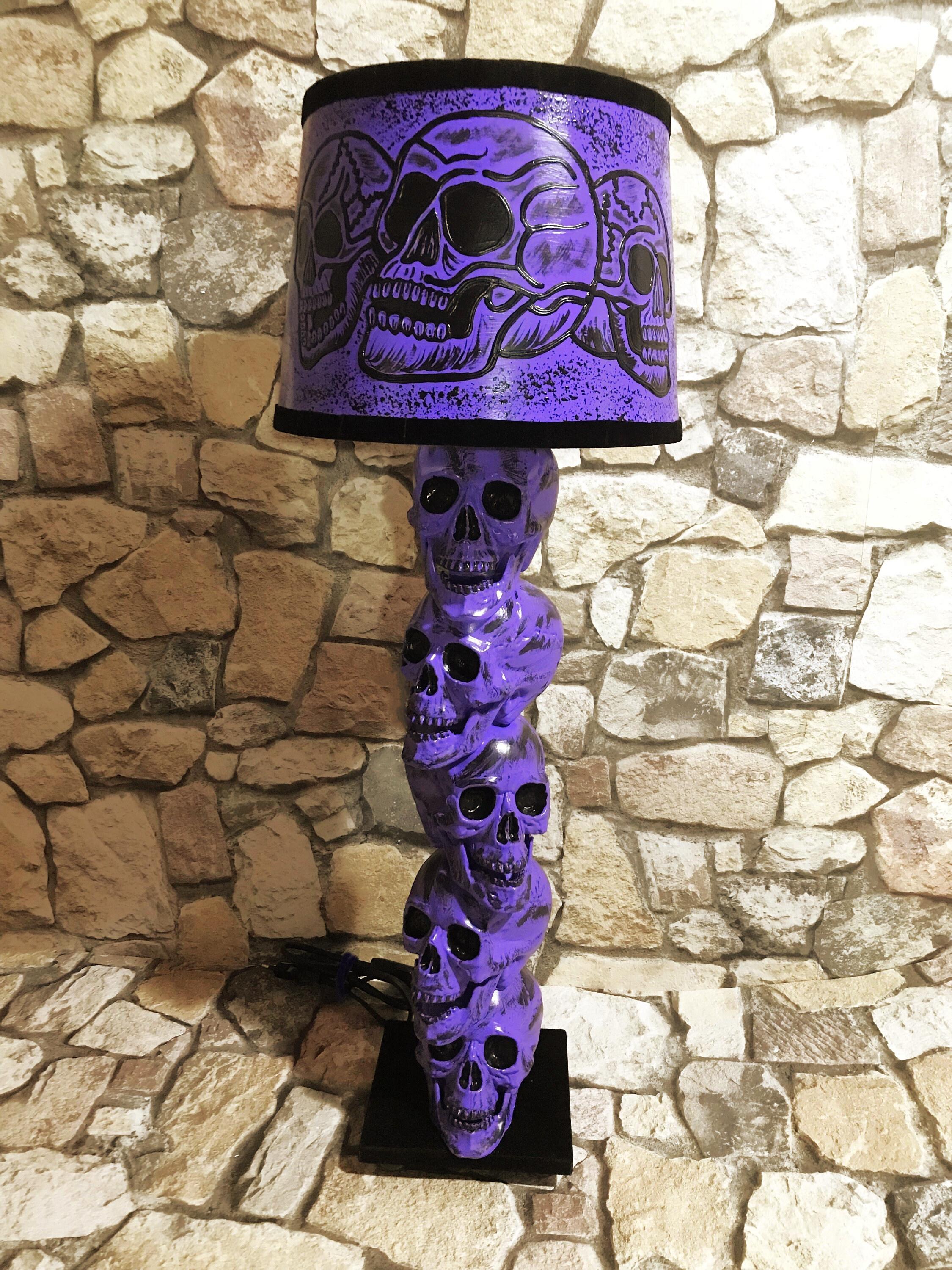 Table/floor Lamp With Skulls and Velvet, Scary Beautiful, Completely ...