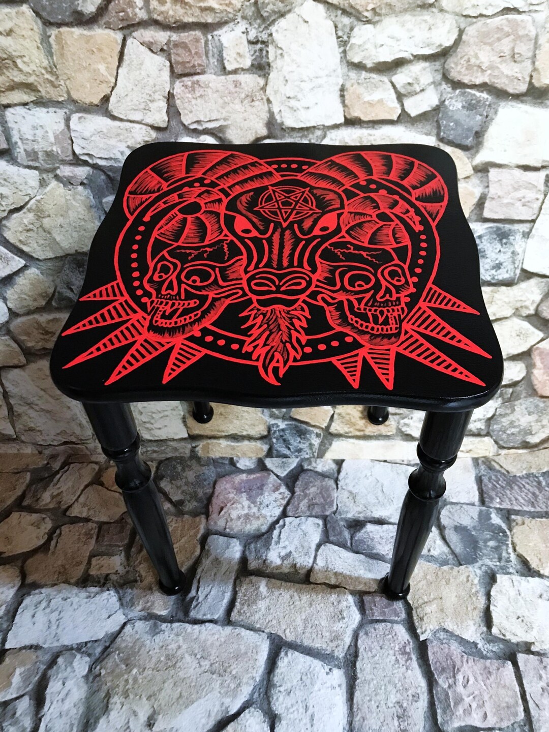 Small Side Table Made of Solid Wood, a Vintage Piece of Furniture in ...