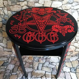 Vintage Wooden Side Table, a Hand-painted Piece of Furniture With ...