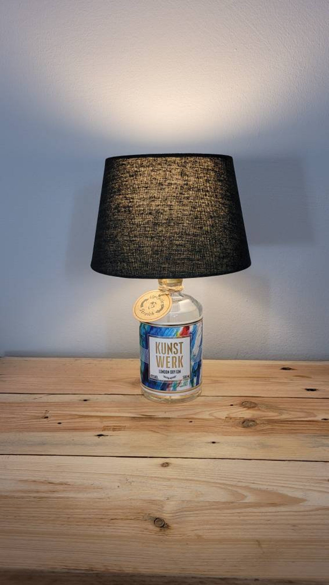Artwork Gin 0.5l Lamp Bottlelamp Gift Unique DIY Table Lamp Upcycling ...