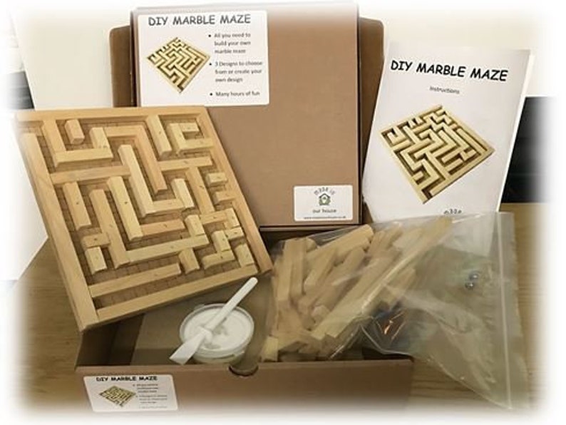 DIY Wooden Marble Maze Kit | Etsy