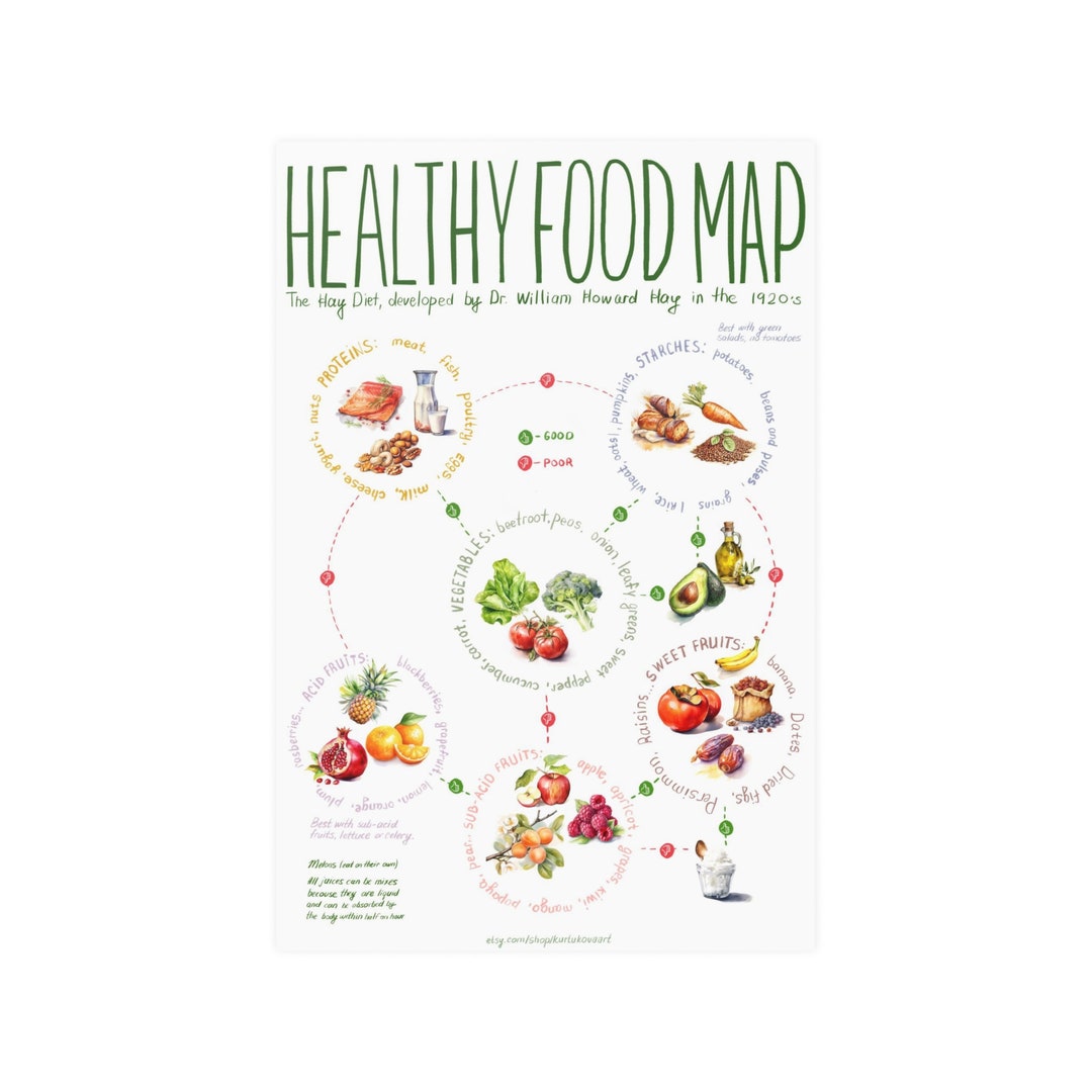 My Healthy Food Map Satin Poster 210gsm / Food Educational - Etsy