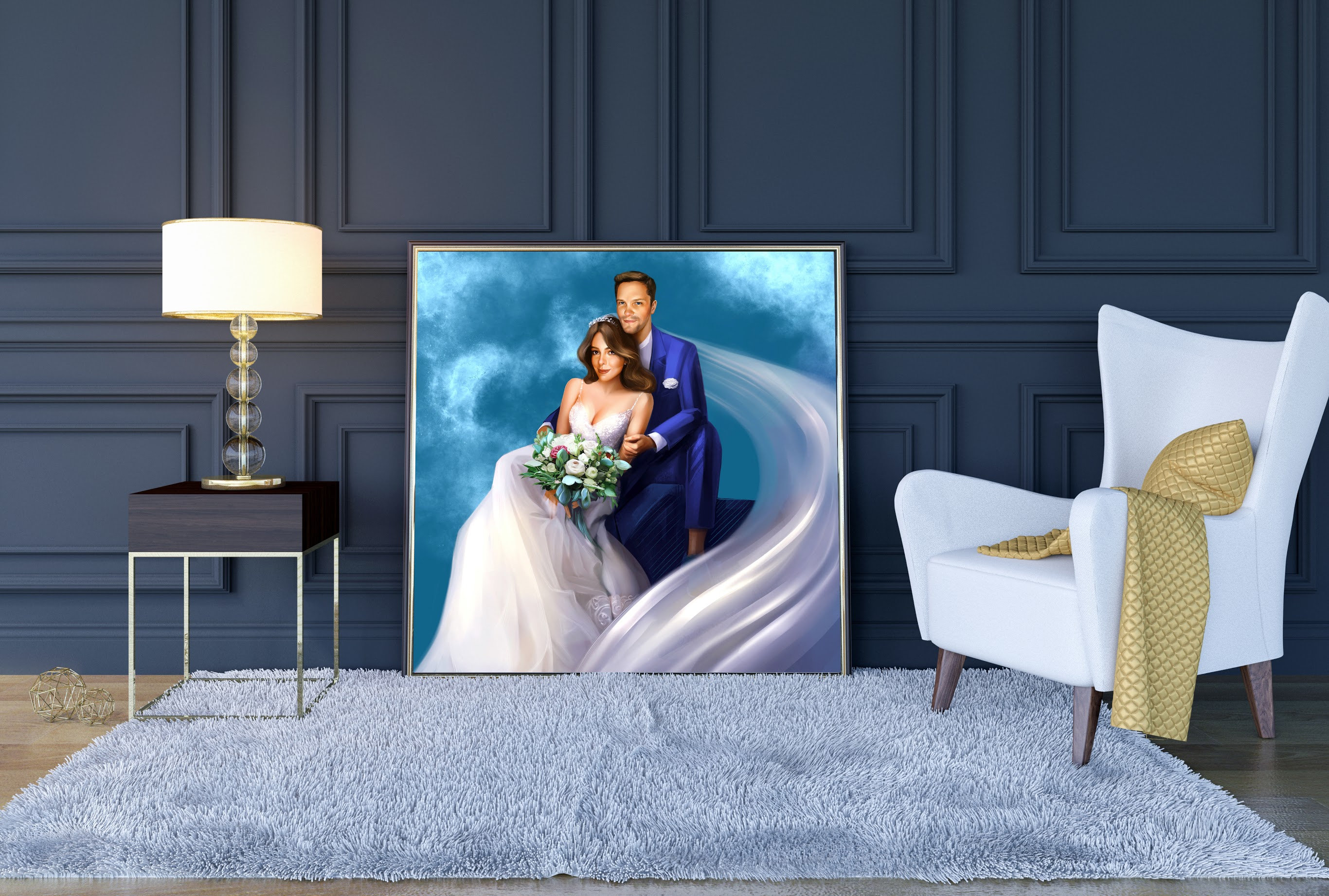 Personalized Wedding Prints/ Custom Realistic Portrait / Bride and ...