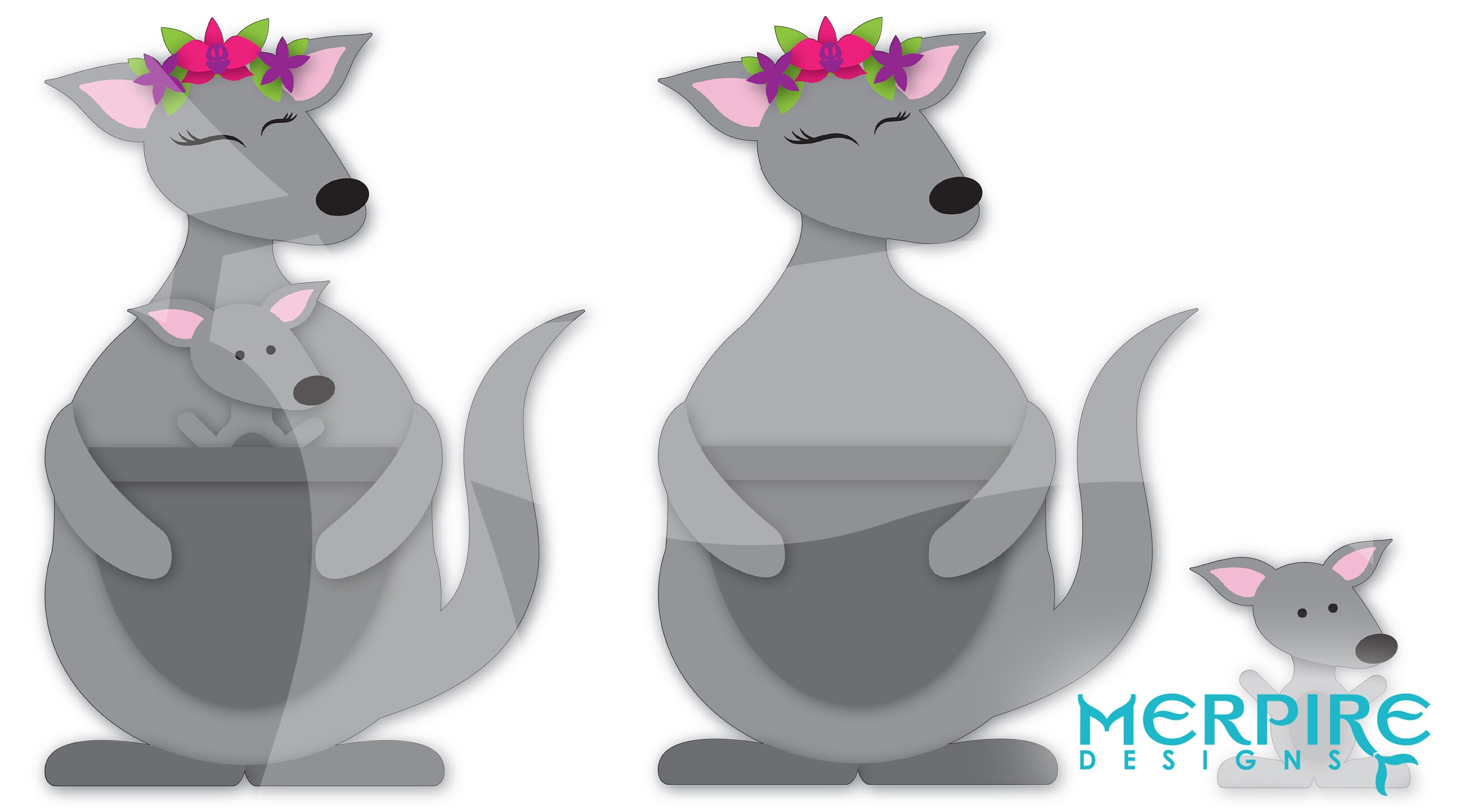 Kangaroo Card Cut File Svg, Eps, Dxf Formats - Etsy