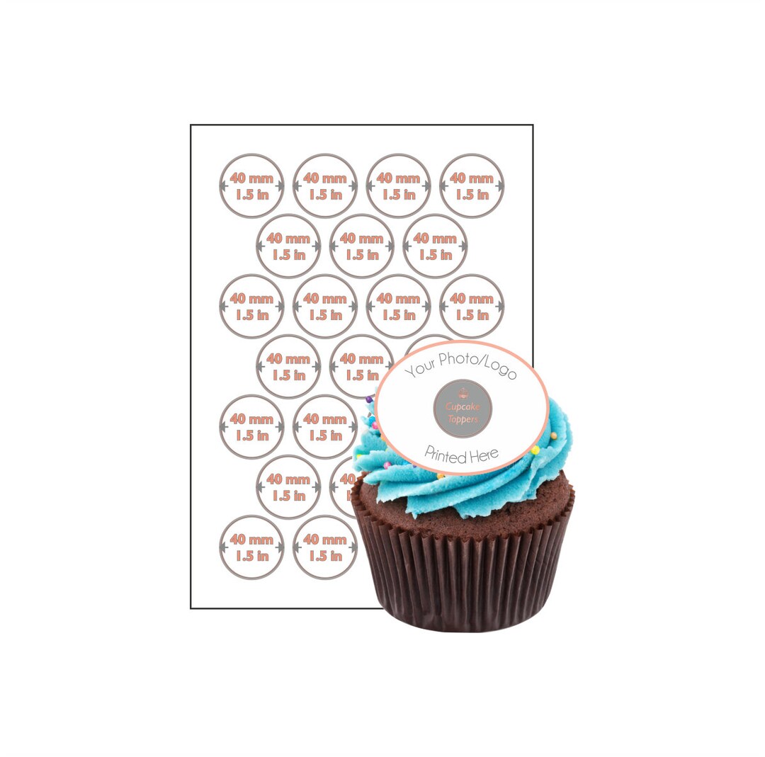 25 Personalised Edible Cupcake Toppers, Photo Icing Prints (40mm) - Etsy