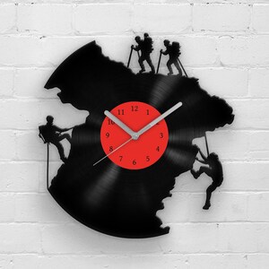 Rock Climbing Men Vinyl Record Wall Clock Art for Climber - Man Cave ...