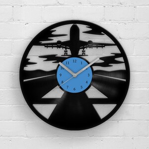 Airplane Vinyl Record Wall Clock Aviation Decor Pilot Gift Vintage ...