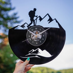 Hiking Wall Decor, Climbing Men, Vinyl Clock, Mountain, Best Gifts for ...