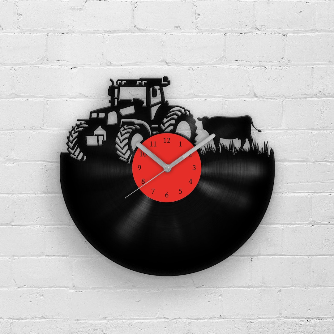 Tractor Vinyl Clock for Men - Gift Idea for Grandfather - Farm Tractor ...