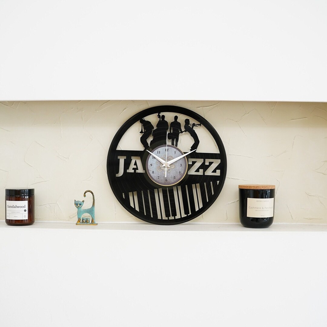 Jazz Musician Vinyl Record Wall Clock 12'' Christmas Gift for Jazz ...