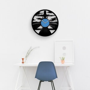 Airplane Vinyl Record Wall Clock Aviation Decor Pilot Gift Vintage ...