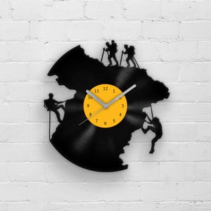 Rock Climbing Men Vinyl Record Wall Clock Art for Climber - Man Cave ...