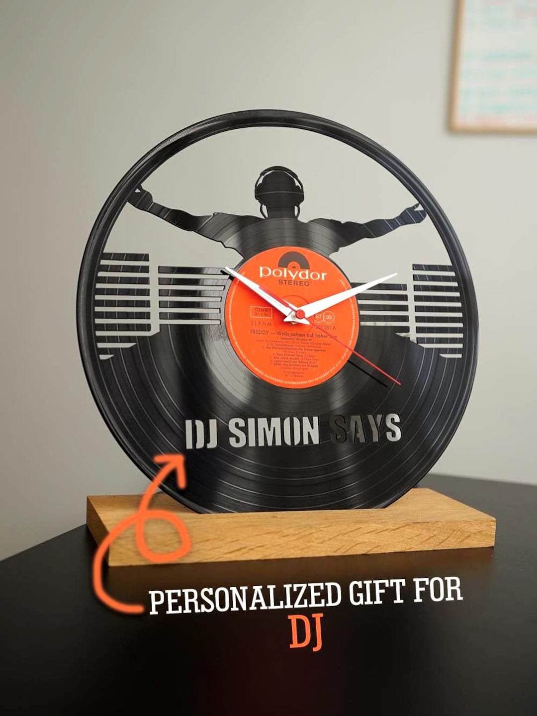 Custom DJ Vinyl Clock - Music Room Wall Decor, Unique Gift for Djs ...